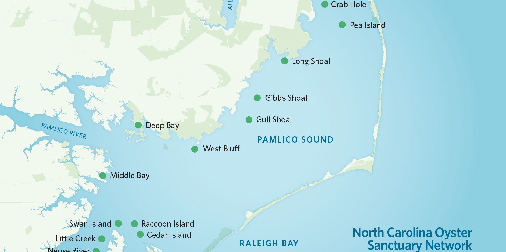 Oyster Sanctuary Map | North Carolina Coastal Federation