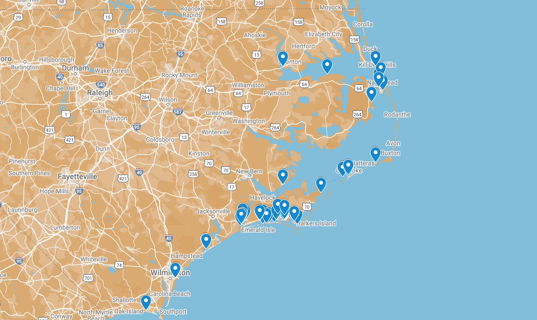 Living Shoreline Project Map | North Carolina Coastal Federation